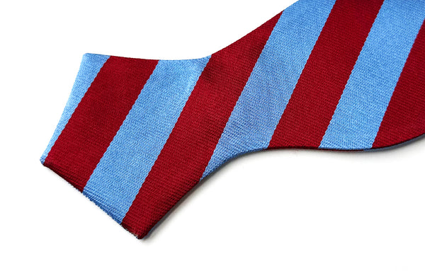 Red Blue Diamond Point English Repp Bow Tie