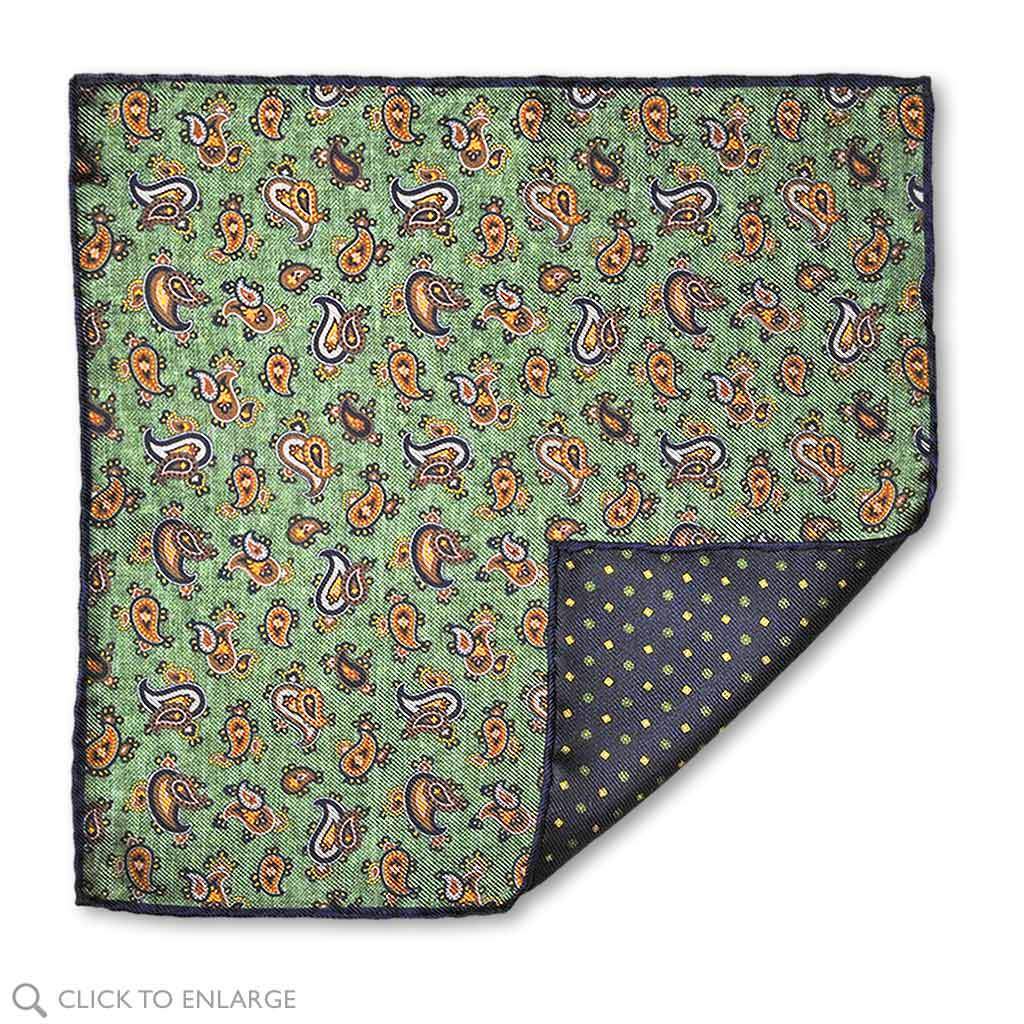 Italian Made Silk Wool and Cashmere Pocket Squares