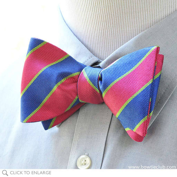 Ipswich Pink Repp Silk Triple Stripe Bow Tie